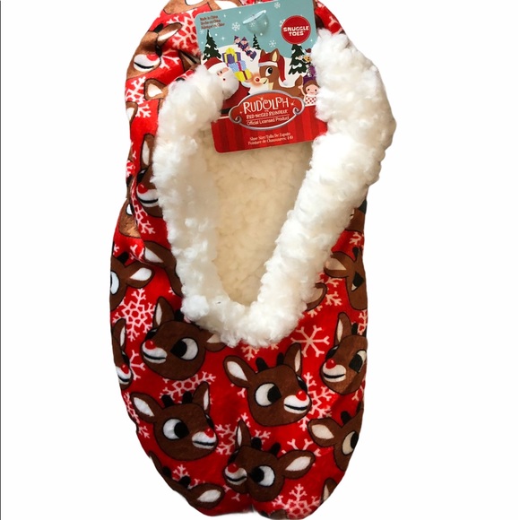 Shoes | Rudolph The Red Nose Reindeer Snuggle Toes Slipper Socks | Poshmark